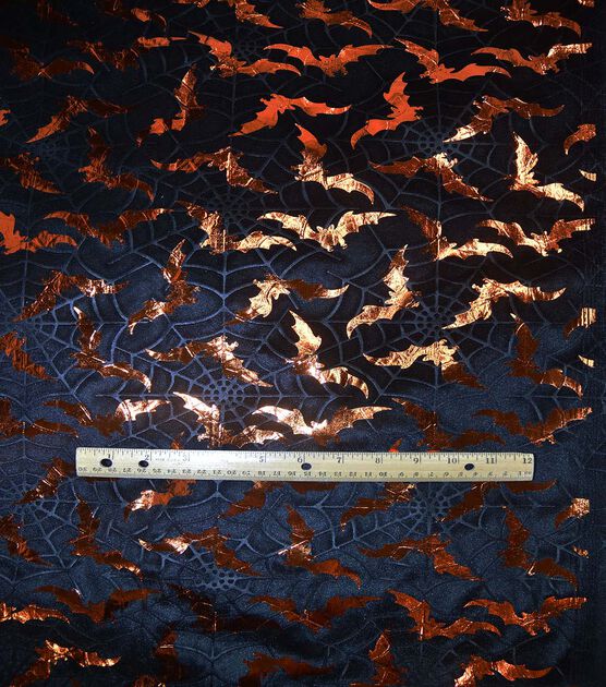 Foil Bats On Black Halloween Velvet Fabric By The Witching Hour Joann
