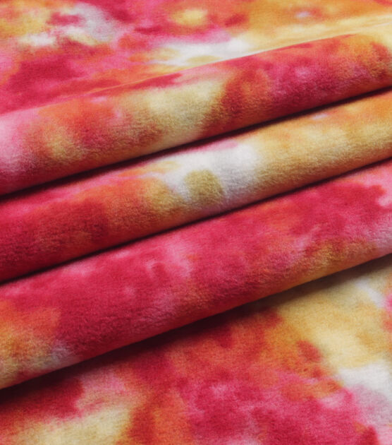 Pink And Yellow Tie Dye Anti Pill Fleece Fabric Joann