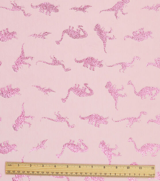 Foil Dinosaurs On Pink Pure Plush Fleece Fabric Joann