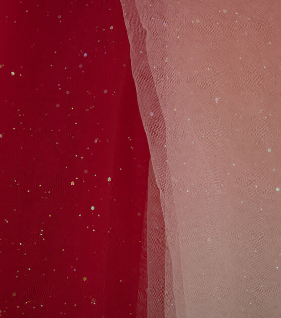 Iridescent Glitter Ombre Red Netting Fabric Joann