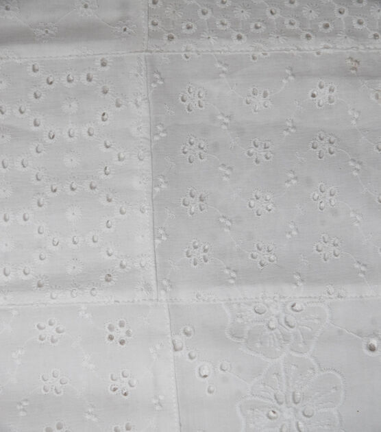 White Eyelet Patchwork Cotton Fabric Joann
