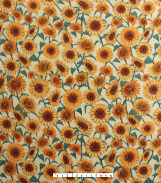 Intricate Sunflowers Anti Pill Fleece Fabric Joann