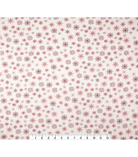 Red Snowflakes On White Super Snuggle Christmas Flannel Fabric Joann
