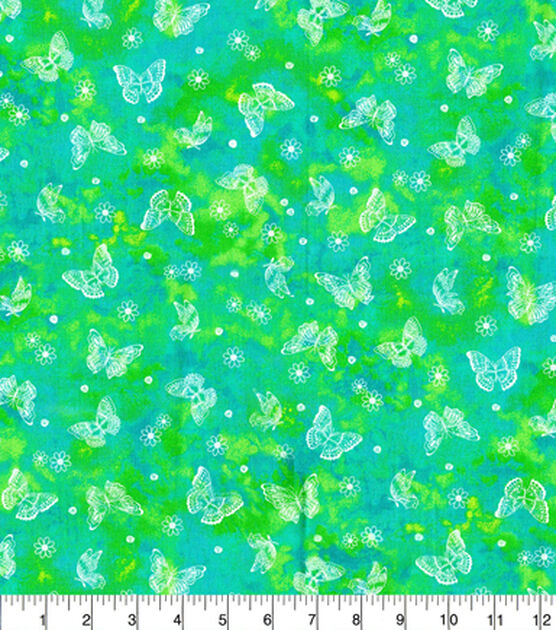 Fabric Traditions Teal Butterflies Cotton Fabric By Keepsake Calico Joann