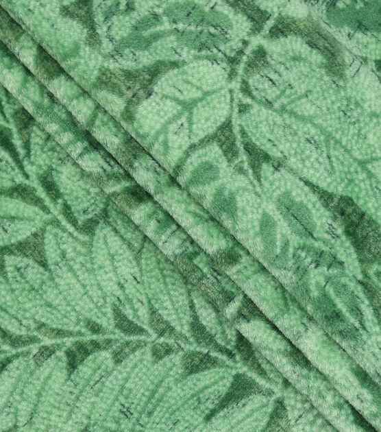 Summer Green Tonal Tropical Leaves Sew Lush Fleece Fabric Joann