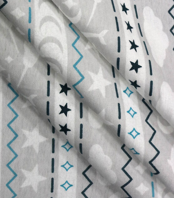Gray Narwhal Fair Isle Super Snuggle Flannel Fabric Joann