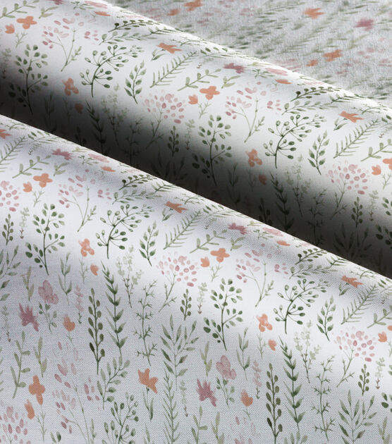 Green And Pink Colton Watercolor Floral Nursery Flannel Fabric Joann