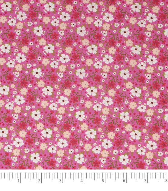 Singer 18 X 21 Floral On Pink Cotton Fabric Quarter 1pc Joann