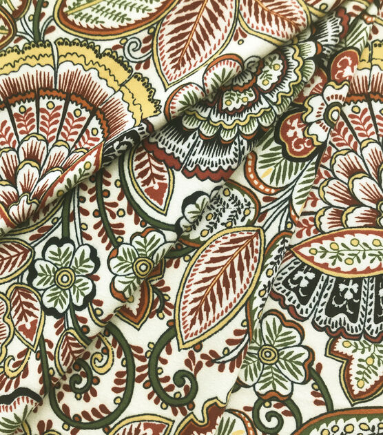 Cream Multi Floral Abstract Jersey Knit Fabric Joann