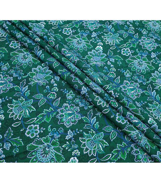 Dark Green Jacobeans Cotton Canvas Fabric Joann