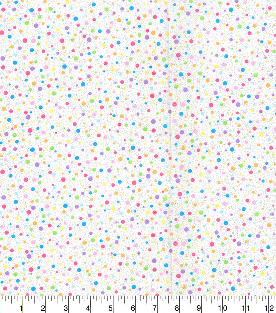 Fabric Traditions Pastel Dots Glitter Cotton Fabric By Keepsake Calico