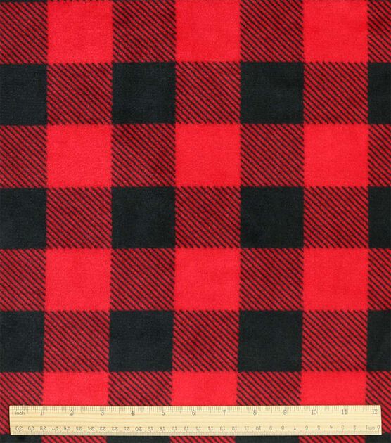 Black And Red Buffalo Plaid Sew Lush Fleece Fabric Joann