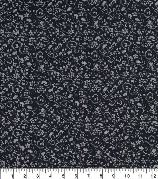 Black Ditsy Floral Scroll Quilt Cotton Fabric By Keepsake Calico Joann