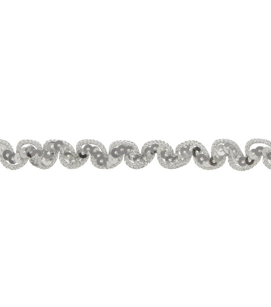 Simplicity Sequin Scroll Gimp Trim 05 Silver Joann