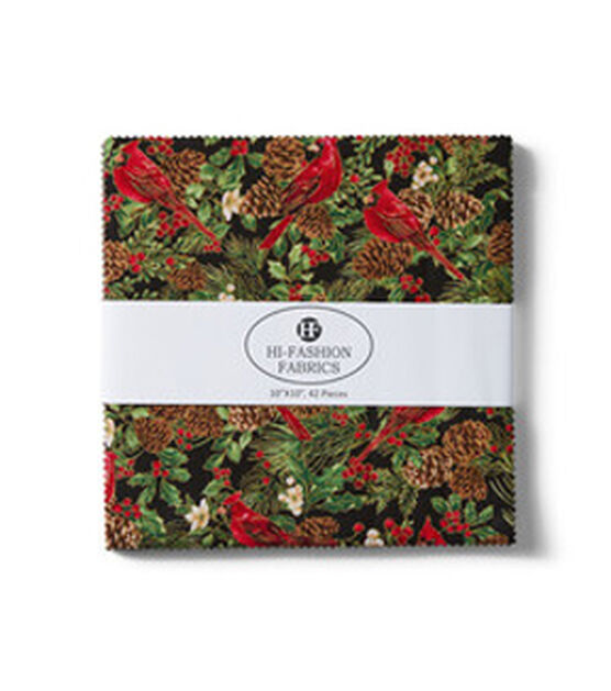 Hi Fashion 10 Traditional Christmas Cotton Fabric Squares 42ct Joann