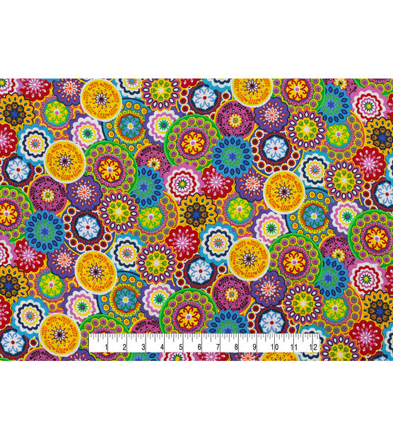 Bright Packed Circle Geometrics Quilt Cotton Fabric By Keepsake Calico