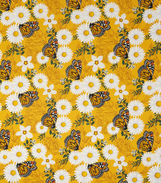Singer 18 X 21 Orange Butterflies Cotton Fabric Quarter Bundle 5pc