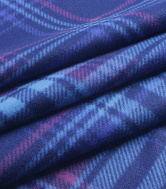 Blue Purple Diagonal Plaid Blizzard Prints Fleece Fabric Joann