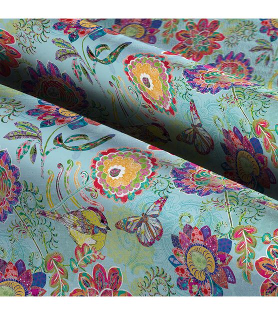 Susan Winget Paisley Florals Birds And Butterflies Premium Cotton Fabric