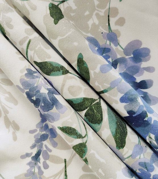Delphiniums On Cream Stretch Chiffon Fabric Joann