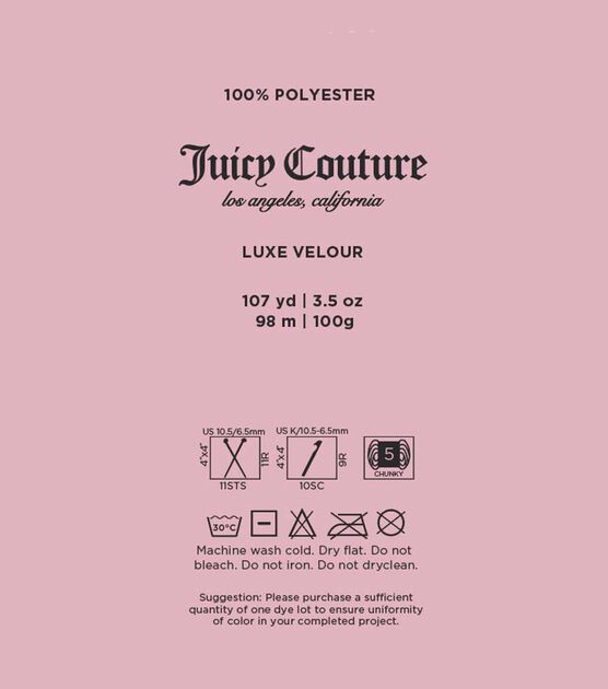 Juicy Couture Luxe Velour 107yds Bulky Polyester Yarn Joann