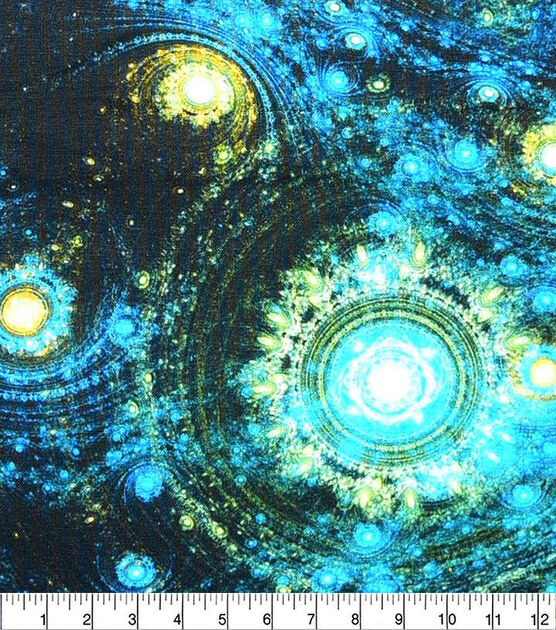 Blue Celestial Circle Print Quilt Cotton Fabric By Keepsake Calico