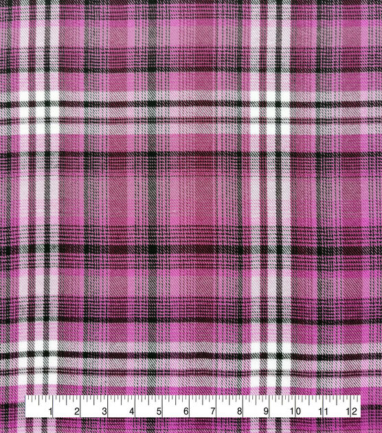Purple Box Plaid Polyester Flannel Fabric Joann