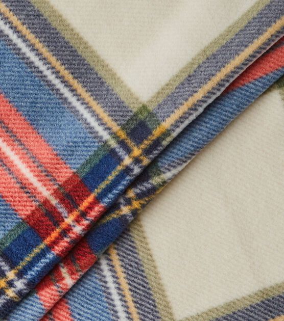 Eddie Bauer Blue And Red Tartan Plaid Anti Pill Fleece Fabric Joann