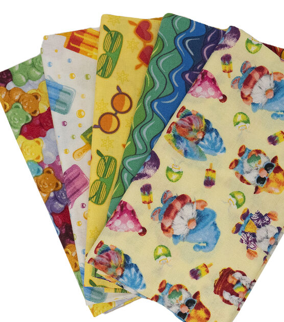 Singer 18 X 21 Treats On Yellow Cotton Fabric Quarter Bundle 5pc Joann