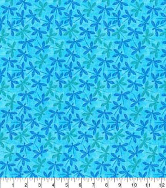 Fabric Traditions Dragonflies On Teal Cotton Fabric By Keepsake Calico