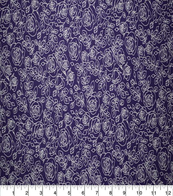 Roses On Purple Craft Cotton Fabric By Happy Value Joann