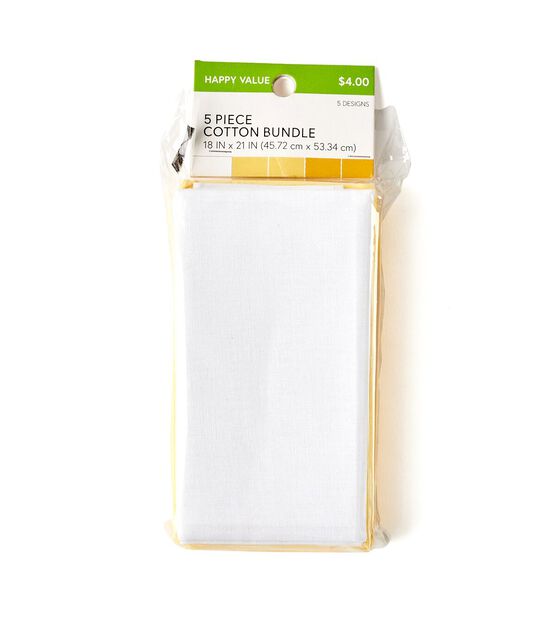 18 X 21 Yellow And White Craft Fabric Quarter Bundle 5pc By Happy Value
