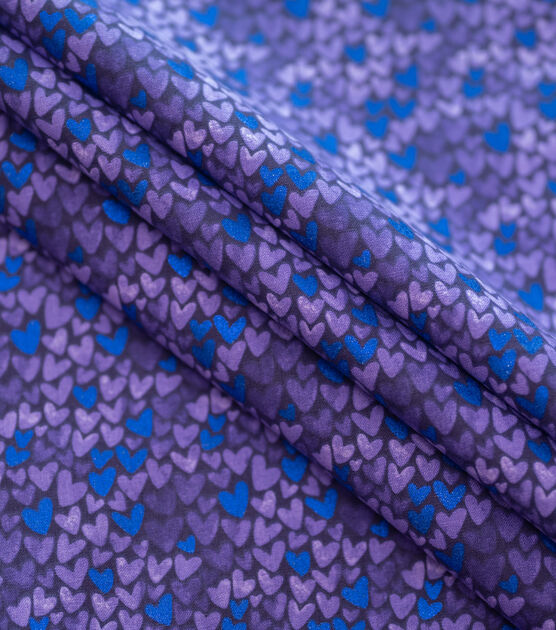 Packed Hearts Purple Quilt Foil Cotton Fabric By Keepsake Calico Joann