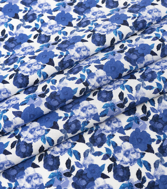 Singer 18 X 21 Blue Floral Cotton Fabric Quarter Bundle 5pc Joann