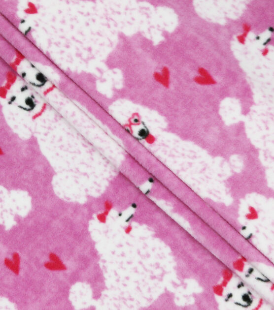 Poodles And Hearts On Pink Anti Pill Fleece Fabric Joann