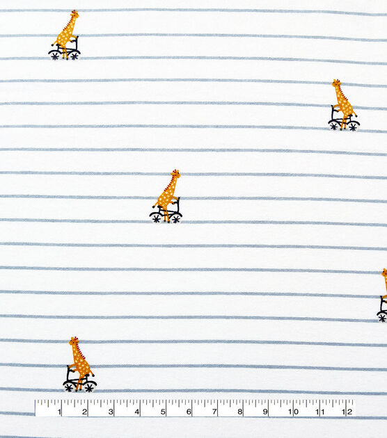 Abc Giraffe On Striped Nursery Flannel Fabric By Lil Pop Joann