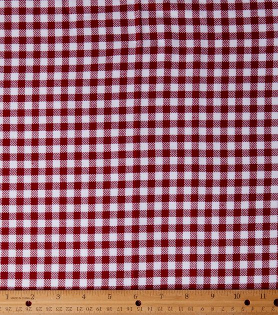 Eddie Bauer Red Gingham Check Yarn Dyed Cotton Fabric Joann