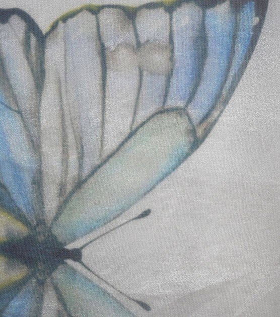 Large Butterfly Print On White Organza Fabric By Glitterbug Joann