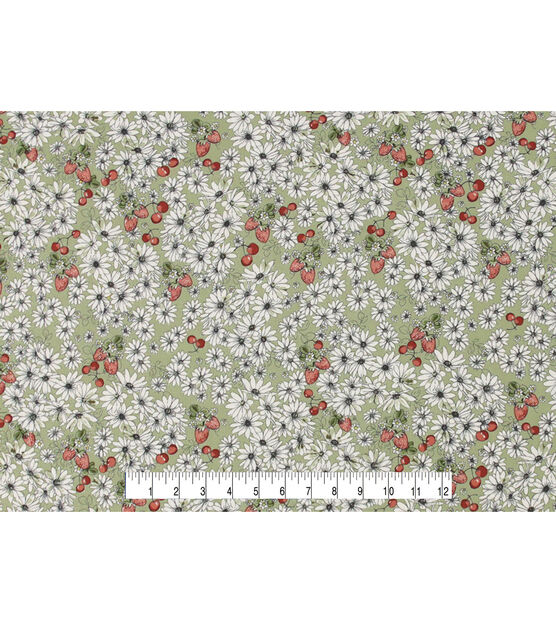 Flowers And Berries On Sage Quilt Cotton Fabric By Keepsake Calico Joann