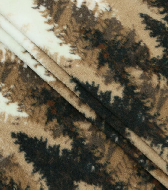 Neutral Faded Trees Anti Pill Plush Fleece Fabric Joann