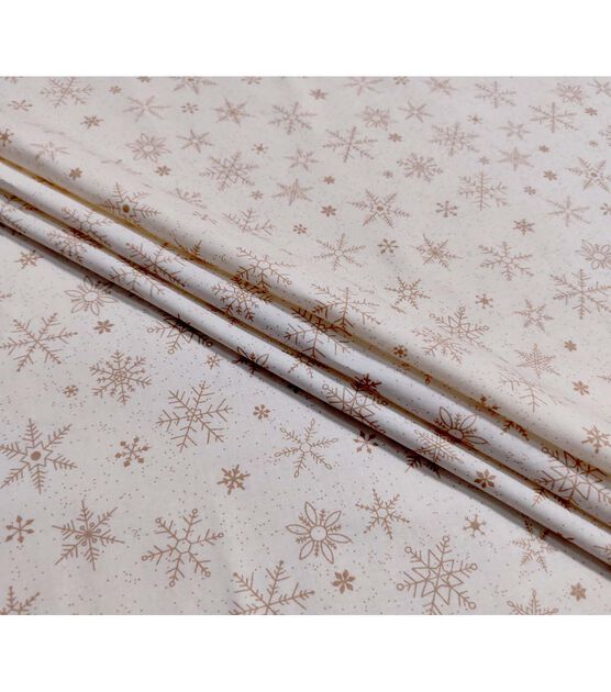 Snowflakes And Dots On Cream Christmas Cotton Fabric Joann