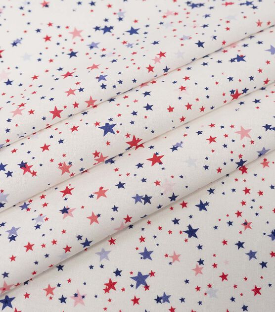 Singer Stacked Stars On White Patriotic Cotton Fabric Joann