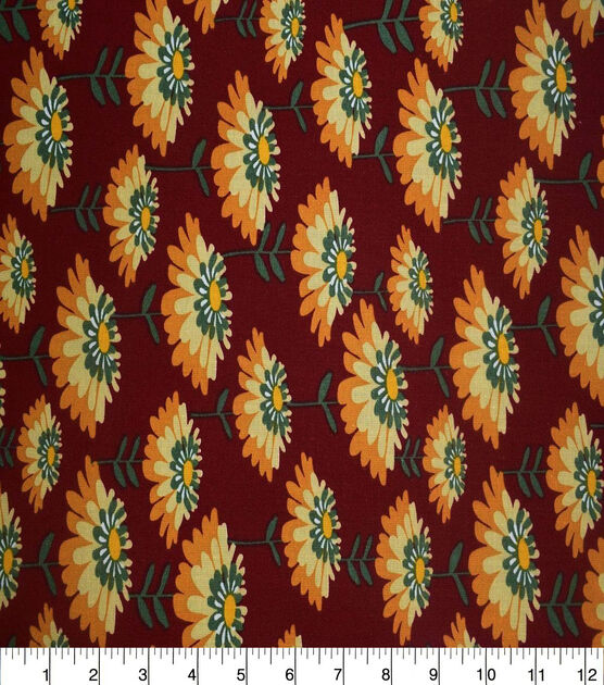 Coneflowers On Red Quilt Cotton Fabric By Quilters Showcase Joann