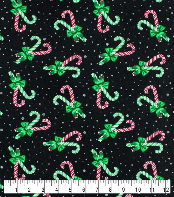 Glitter Candy Canes And Dots Christmas Cotton Fabric Joann