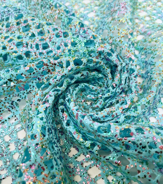 Glitterbug Green Metallic Stretch Netting Fabric Joann