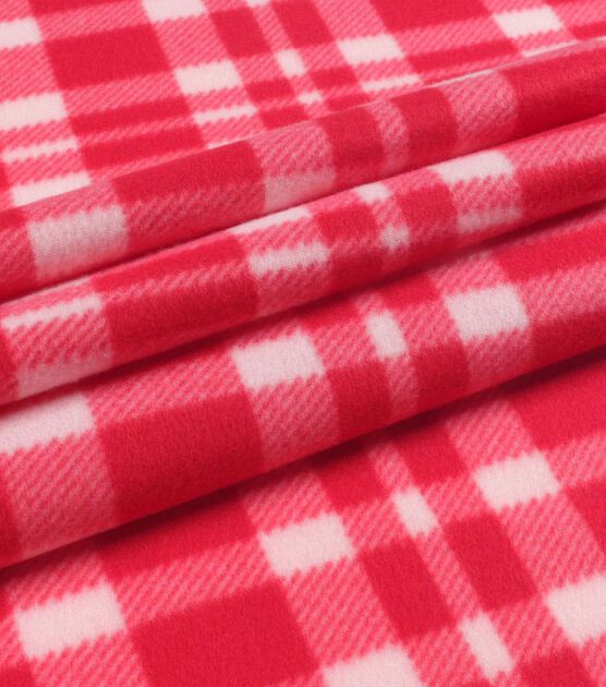 Red And Pink Tartan Plaid Craft Fleece Fabric By Happy Value Joann