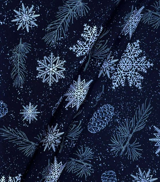 Snowflakes And Pine Needles Super Snuggle Christmas Flannel Fabric Joann