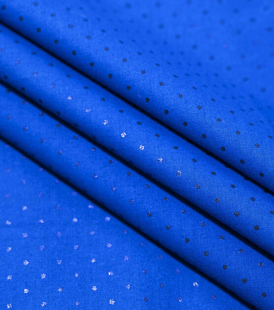 Blue Pin Dots Quilt Foil Cotton Fabric By Keepsake Calico Joann