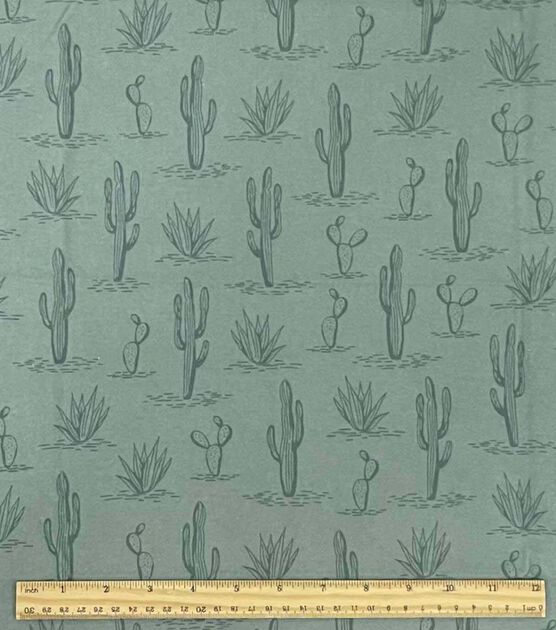 Tonal Green Cactus Nursery Flannel Fabric Joann