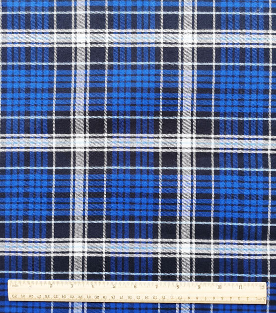 Blue Plaid Flannel Backed Faux Fur Fabric Joann